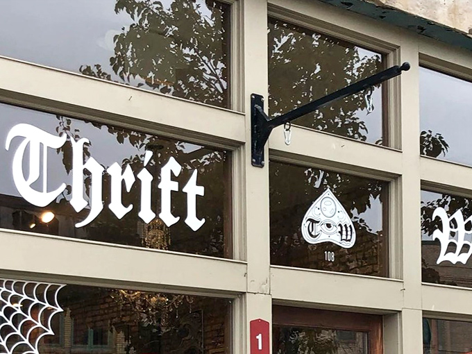 The gothic lettering and spiderweb-adorned windows of Thrift Witch aren't just Halloween decorations—they're a year-round promise of the wonderfully weird treasures waiting inside.