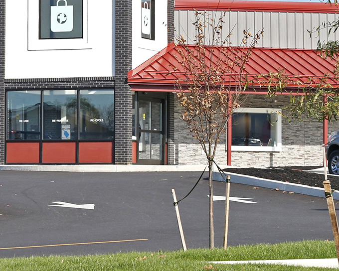 The modern exterior of Ephrata Re-Uzit belies the treasure trove within—like finding a portal to bargain heaven disguised as a regular storefront.