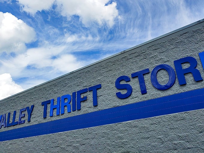 Valley Thrift Store stretches wide under Ohio skies, promising bargain hunts that feel a little like treasure maps.