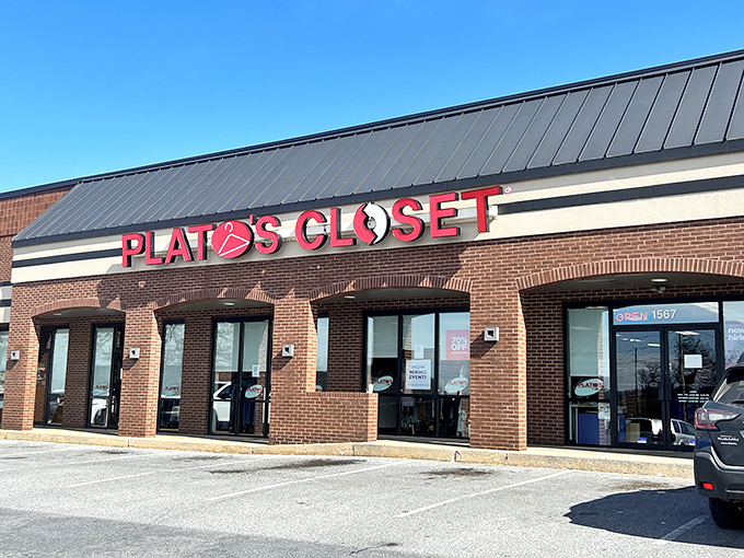 The storefront might not scream "fashion paradise," but inside this unassuming exterior lies a treasure trove that'll make your wallet sing with joy.