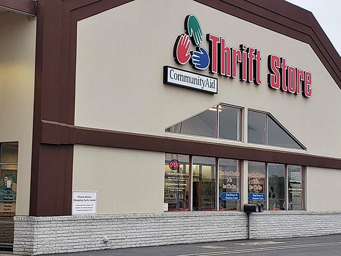 This architectural beacon of bargains stands ready to transform your shopping expectations into pure thrift store joy.