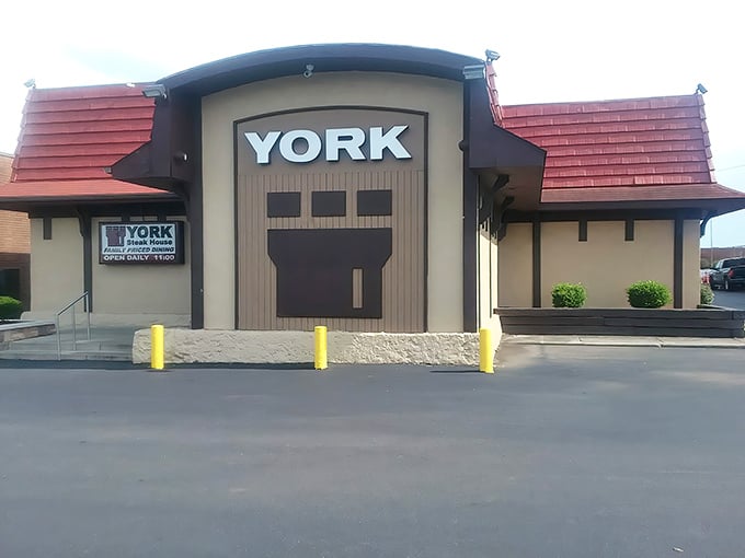Another angle reveals York's distinctive castle-like facade—architectural proof that sometimes the most memorable dining experiences hide behind modest exteriors.