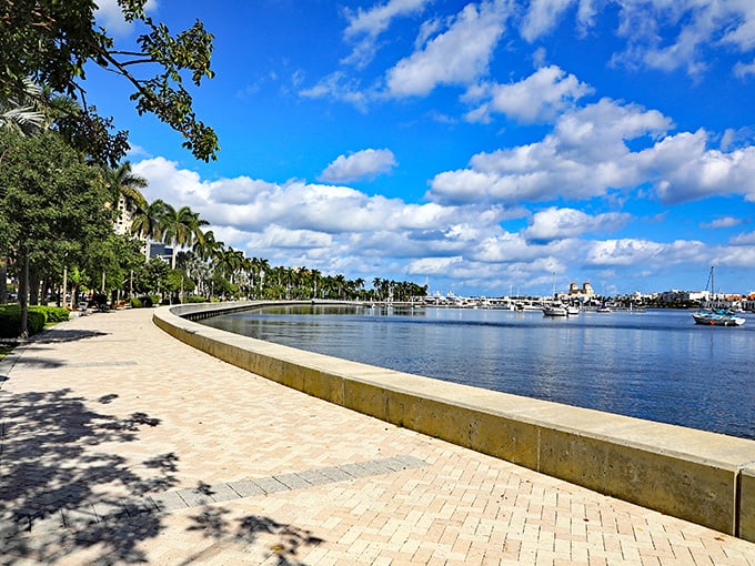 Palm Coast's waterfront promenade offers the perfect morning stroll – where the only traffic jam is pelicans deciding who gets the best fishing spot.
