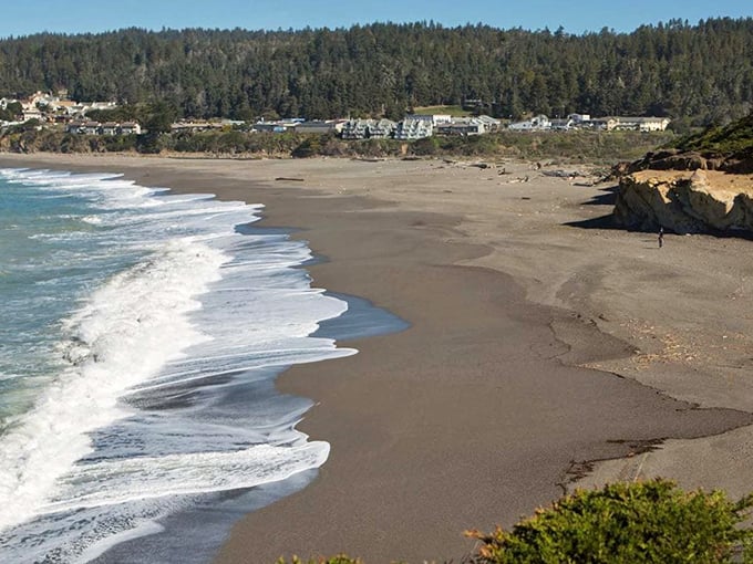 Where the waves meet pristine shores – Gualala's beaches stretch for miles, offering solitude that's increasingly rare along California's coastline.