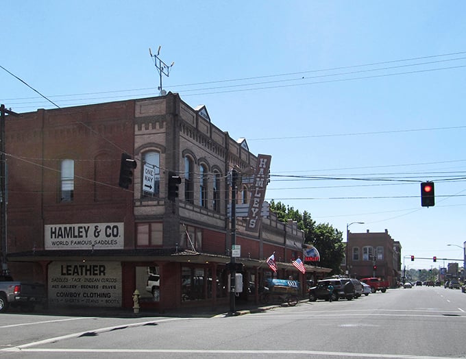 Hamley & Co. stands as a testament to Pendleton's Western heritage, offering "World Famous Saddles" and a glimpse into authentic cowboy culture.