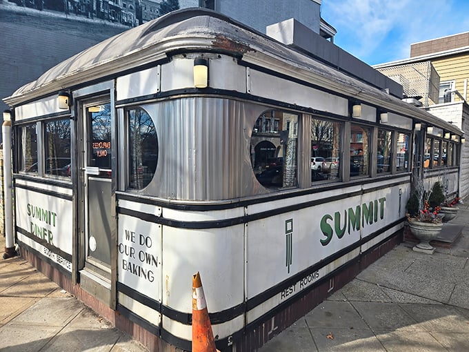 The gleaming stainless steel exterior of Summit Diner stands as a monument to mid-century Americana, promising honest food and zero pretension inside.