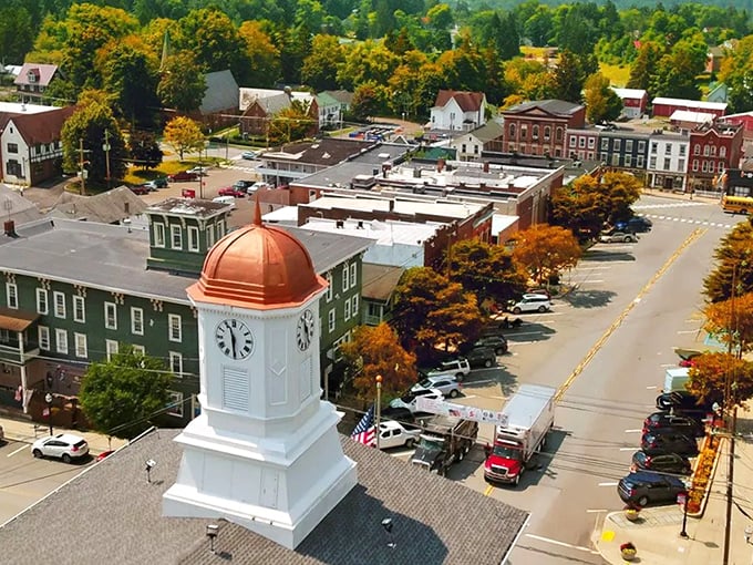 Historic downtown Montrose reveals its small-town charm through beautifully preserved Victorian architecture and tree-lined streets.