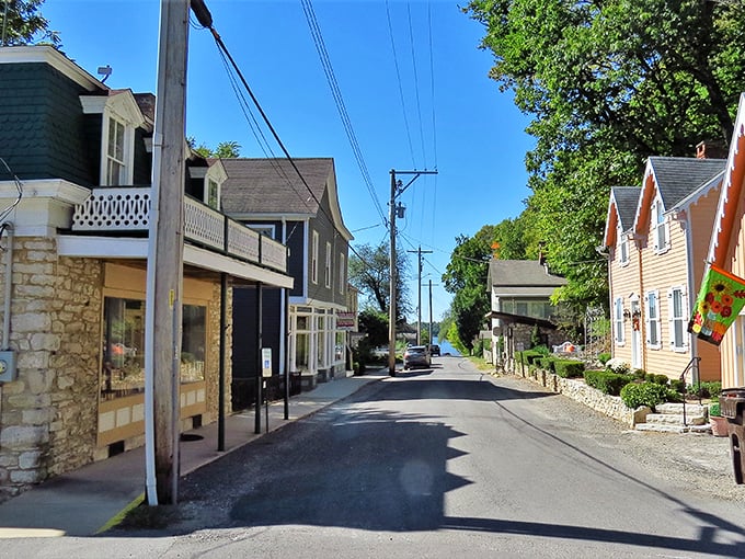 Main Street Elsah looks like a movie set, but it's the real deal – a perfectly preserved slice of 19th-century America where history isn't behind glass, it's all around you.
