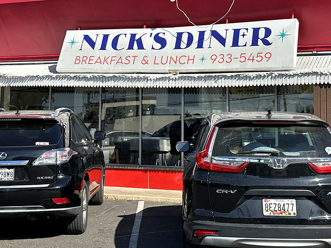 Parking spots filled with eager diners' cars—the universal sign that you've stumbled upon something worth waiting for.