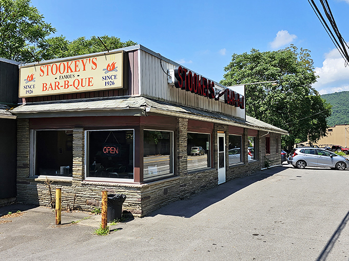 Since 1926, this unassuming stone building has been serving up Pennsylvania's best-kept barbecue secret. No fancy frills, just nearly a century of smoky perfection.