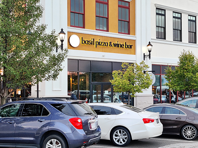 Downtown Perrysburg's dining scene shines with Basil's distinctive yellow exterior—where locals know to park early for weekend dinner rushes.