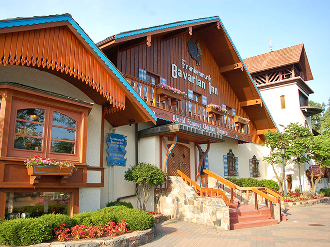 The Bavarian Inn's storybook exterior isn't just for show—it's your first hint that you've left Michigan and stumbled into a slice of Alpine paradise.