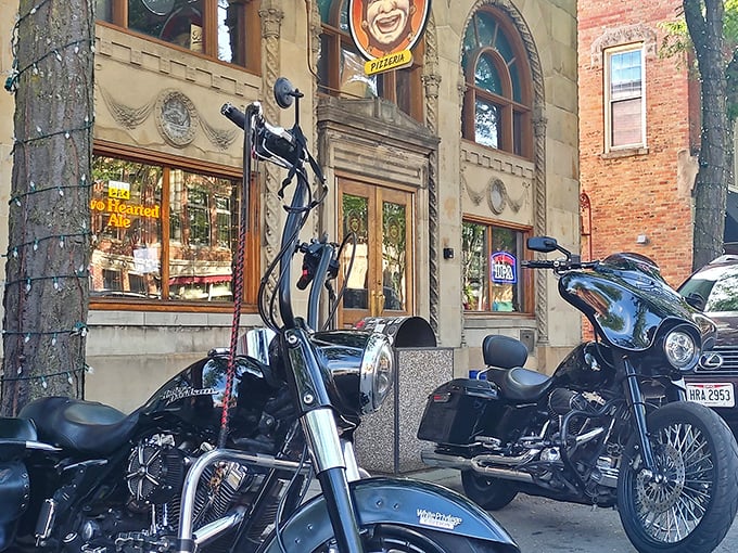 Motorcycles and pizza – name a more iconic duo. The stone facade of The Village Idiot welcomes riders and foodies alike to this Maumee institution.