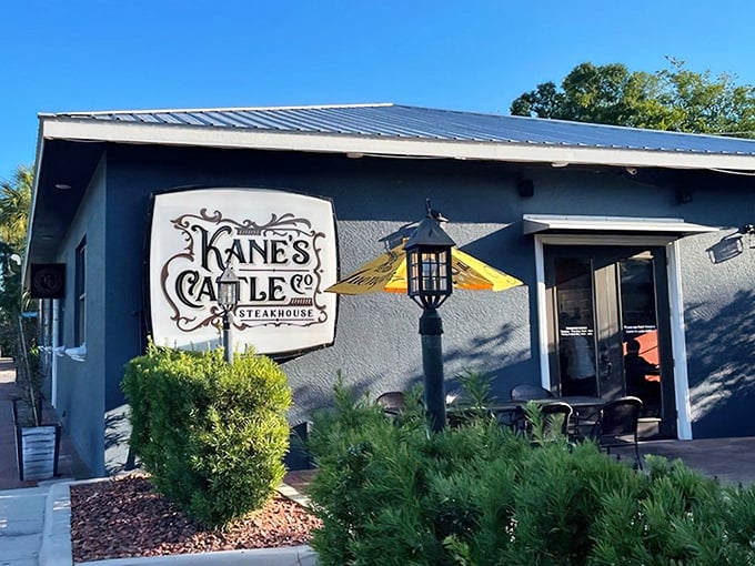 The unassuming exterior of Kane's Cattle Co. hides a carnivore's paradise within. Like finding a diamond in Florida's culinary rough.