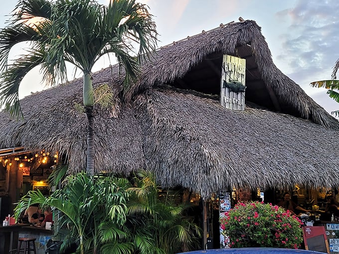 The thatched roof isn't just for show – it's nature's air conditioning and Florida's version of a welcome mat rolled into one tropical package.