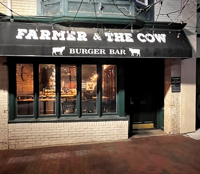 With its simple black awning and crisp white lettering, the modest façade of Farmer & The Cow quietly hints at the culinary gems waiting inside — a delicious reminder that great food doesn’t always need a flashy entrance.