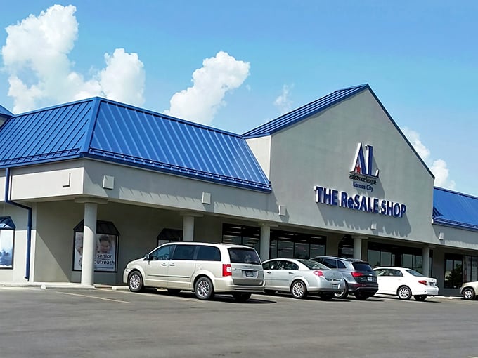The blue-roofed treasure chest of Gladstone beckons bargain hunters with its unassuming exterior—proof that retail therapy doesn't require a platinum card.