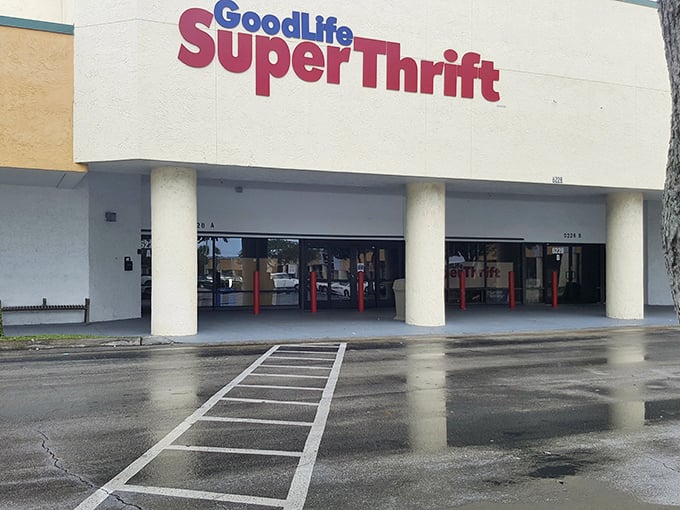 The unassuming exterior of GoodLife SuperThrift belies the wonderland of treasures waiting inside. Like a retail TARDIS, it's bigger on the inside.