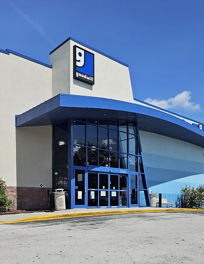 That smiling "g" logo isn't just branding—it's a promise of the treasures waiting inside this thrifter's wonderland.