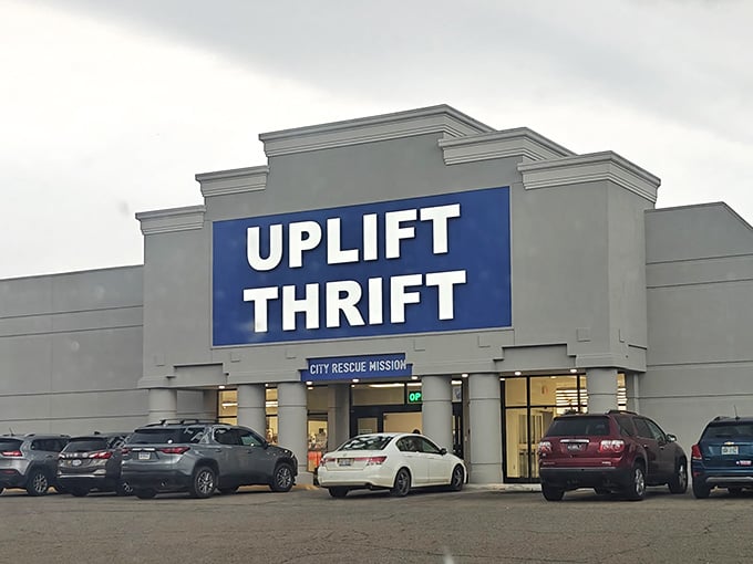 That bold blue sign isn't just announcing a store – it's declaring your wallet's new best friend has arrived.