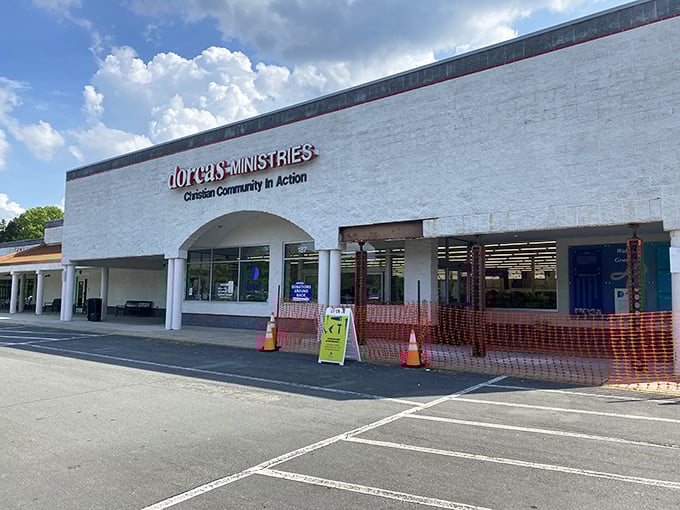 The unassuming exterior of Dorcas Ministries hides a treasure trove within. Like finding a $20 bill in an old jacket pocket—but better.