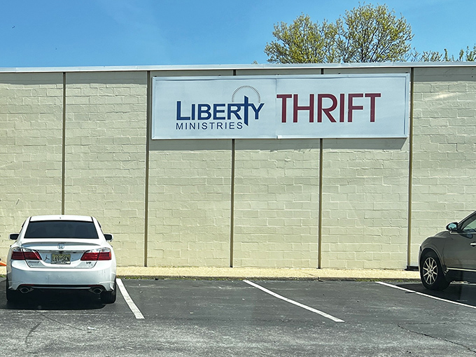 The modest exterior of Liberty Ministries Thrift Store in Collegeville belies the treasure trove waiting inside—find surprises without the gamble.