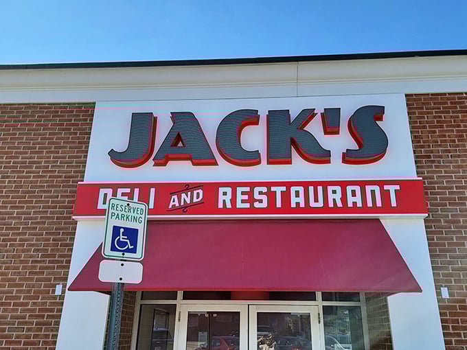 That iconic red sign beckons like a lighthouse to the sandwich-starved masses – no fancy frills needed when what's inside is this good.