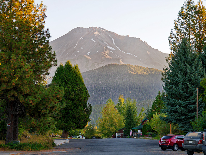 Mount Shasta looms like nature's skyscraper, reminding you that some of the best real estate views don't come with Manhattan prices.