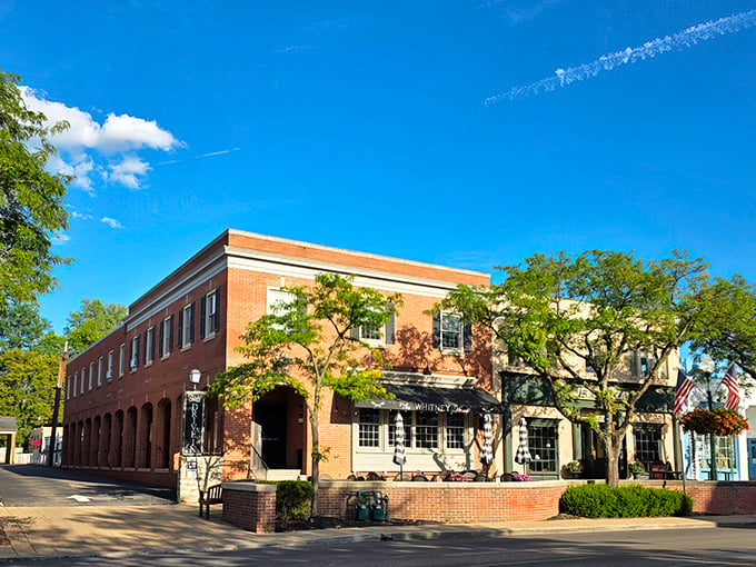 Bathed in sunshine, The Whitney House stands proudly on Worthington's historic streets, a brick beacon for hungry travelers and locals alike.