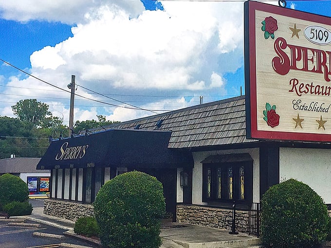 Nestled in Belle Meade, Sperry's exterior combines classic charm with neighborhood warmth – the culinary equivalent of a firm handshake and knowing smile.