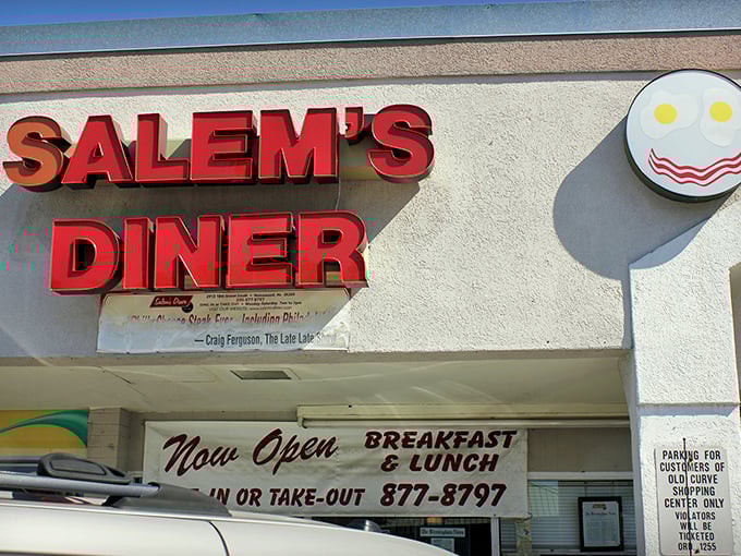 The unassuming storefront of Salem's Diner beckons with its vintage sign and simple charm—proof that culinary treasures often hide in plain sight.