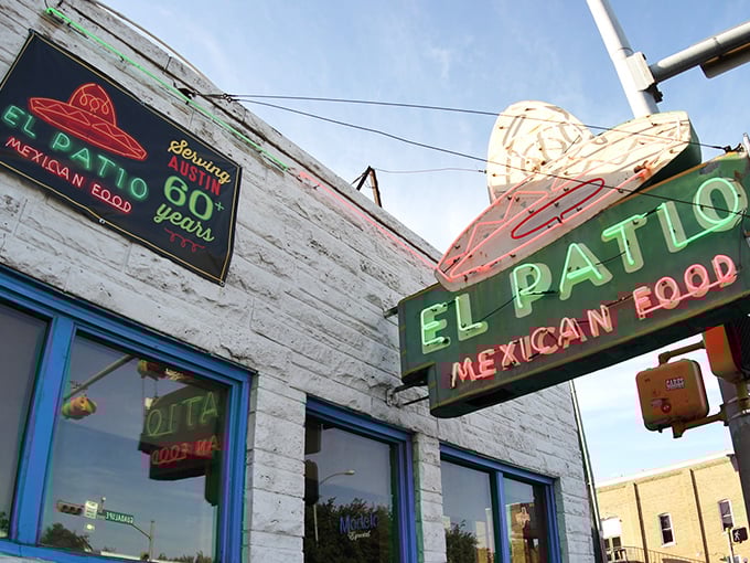 That sign isn't just advertising—it's a promise. El Patio has been serving Austin's enchilada cravings since before many restaurants learned to walk.