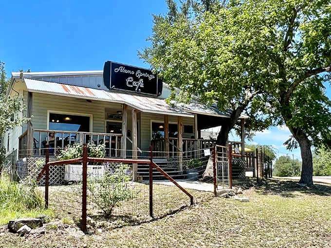 This rustic Hill Country hideaway doesn't need fancy architecture to announce its presence—the reputation of what's cooking inside does all the talking.