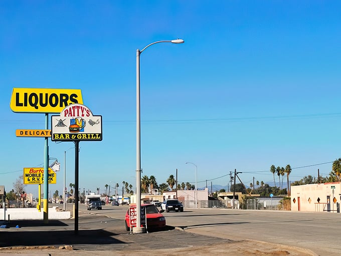 Patty's Bar & Grill stands as a sentinel of small-town social life, where the neon promises cold drinks and the conversations flow even cooler.