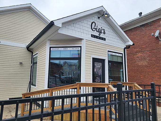 The charming exterior of Gigi's Diner beckons like a lighthouse for hungry travelers. This unassuming building houses breakfast treasures worth a special trip to Marshallville.