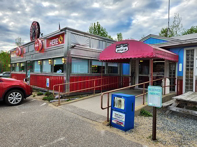 That iconic red awning isn't just welcoming you to lunch—it's inviting you to step back into a simpler, more delicious era.