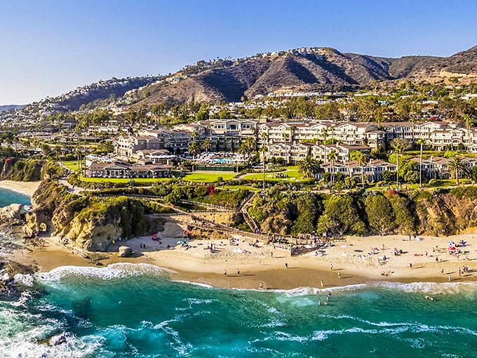 Aerial dreams come true where turquoise waters meet golden sand. Laguna's coastline isn't just pretty—it's the California fantasy you've been waiting to live.