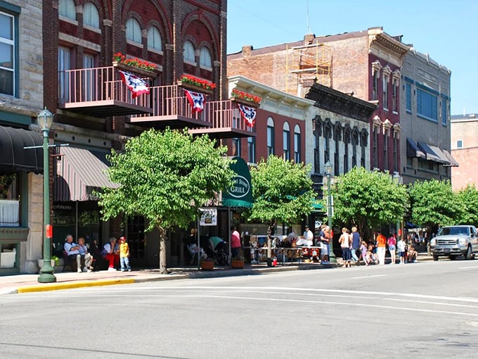 Wabash's historic downtown stretches before you like a Norman Rockwell painting come to life, where brick buildings tell stories and small-town charm flows freely.