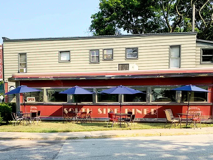 Time travel doesn't require a DeLorean—just a trip to South Side Soda Shop's classic mid-century exterior, where nostalgia comes with a side of anticipation.