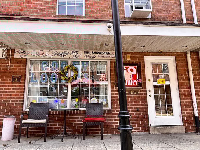 The unassuming brick storefront of Gooey Looies beckons sandwich lovers with its no-frills charm and promise of Philadelphia deliciousness.