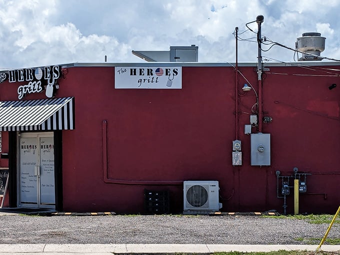 Don't let the humble red exterior fool you—this unassuming building houses flavor explosions that rival the nearby rocket launches.