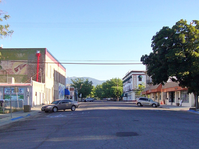 Main Street Susanville offers that quintessential American small town vibe—wide streets, historic buildings, and mountains framing the scene like nature's own theater backdrop.