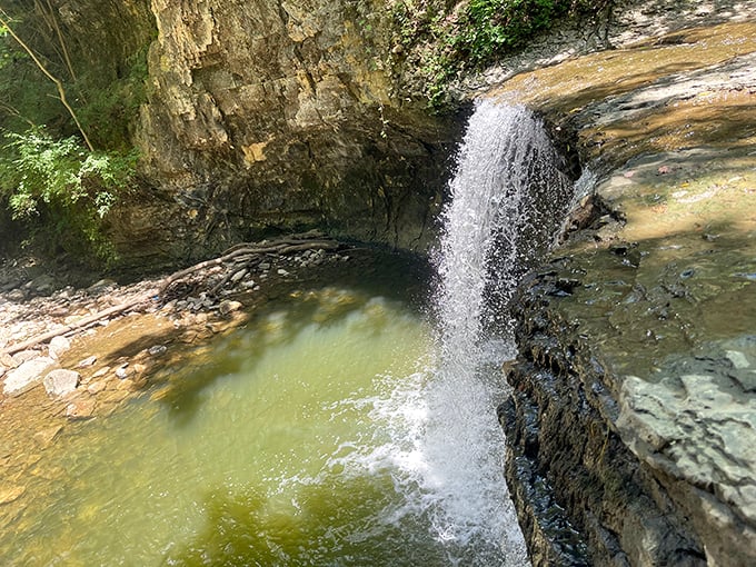 Nature's perfect curtain call – sheets of water cascade over ancient limestone, creating a mesmerizing display that seems choreographed just for you.