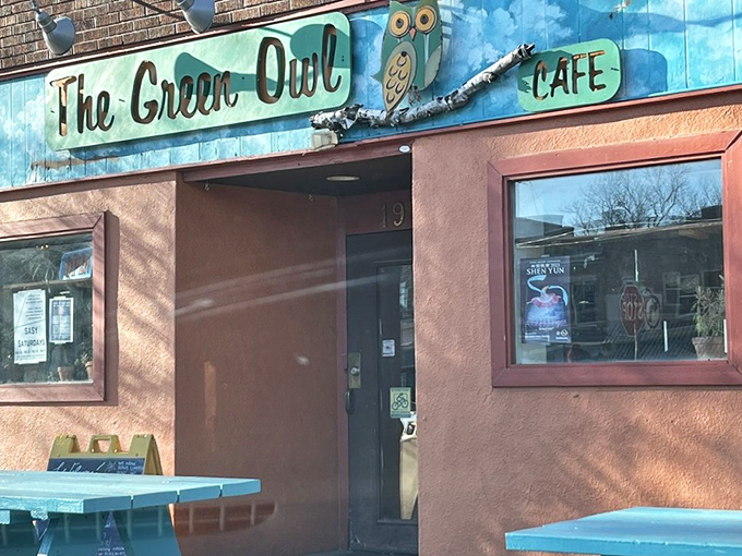 The Green Owl's vibrant orange facade and turquoise picnic tables aren't just eye-catching—they're Madison's way of saying "extraordinary food happens here."
