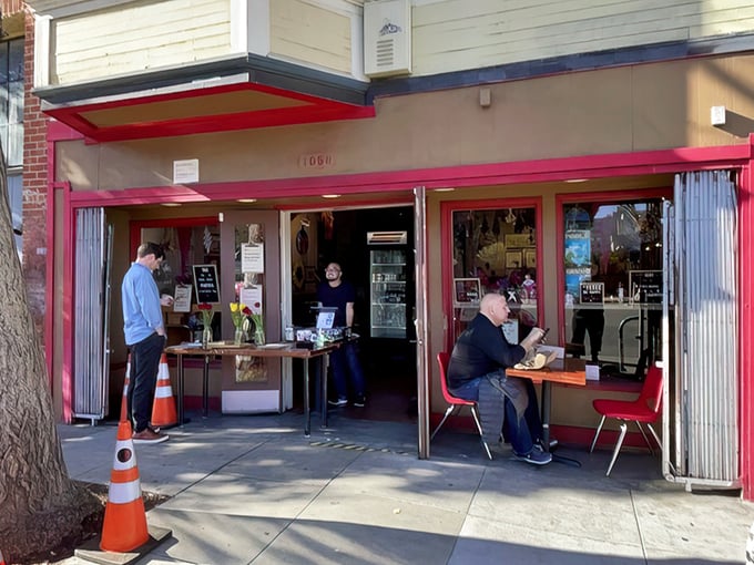 Another angle reveals the open-air ordering setup where magic happens daily and dreams come wrapped in butcher paper.