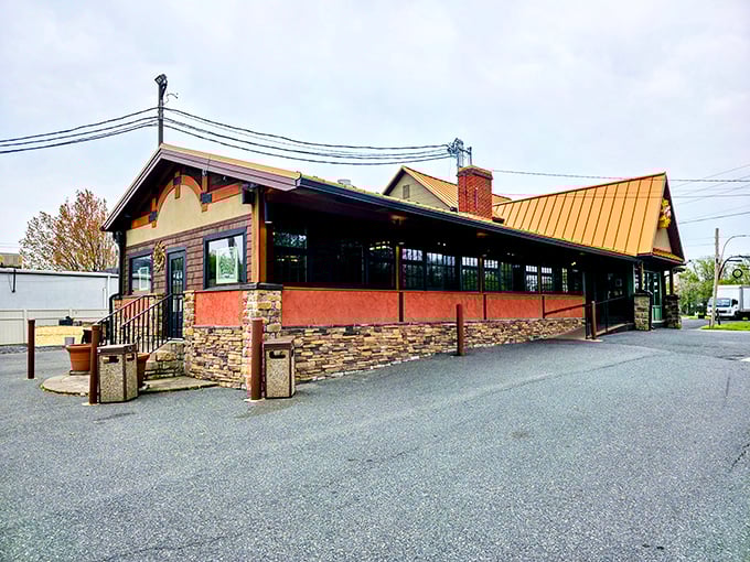 The copper roof and stonework welcome you like a longtime friend, promising hearty comfort food that feels just as warm inside as it looks outside.