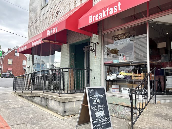The iconic red awnings of Mamie's Café & Bakery stand out like a beacon of breakfast hope on Martinsburg's East Allegheny Street. Small-town charm, big-time flavors await.