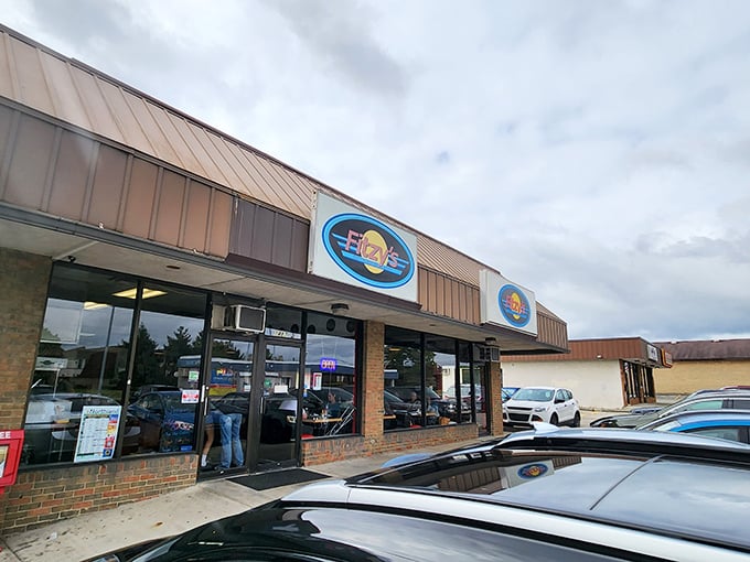 The packed parking lot tells the whole story – Fitzy's Old Fashioned Diner isn't just a restaurant, it's a Columbus institution where breakfast dreams come true.