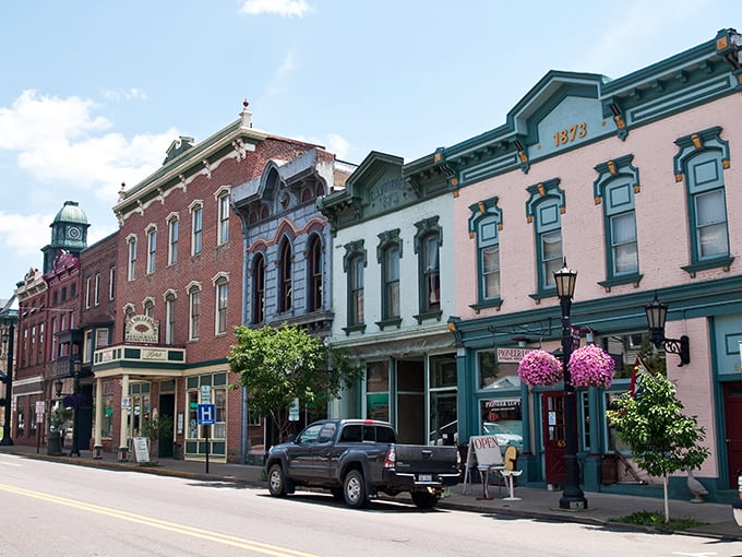 Downtown Millersburg looks like a movie set where time decided to take a leisurely coffee break somewhere around 1890. Those hanging flower baskets aren't messing around!