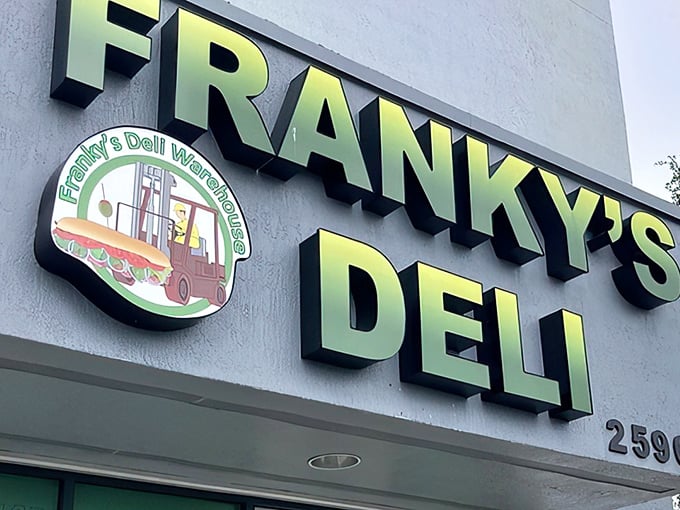 That brilliant green signage isn't just advertising – it's a beacon calling hungry souls to sandwich salvation.